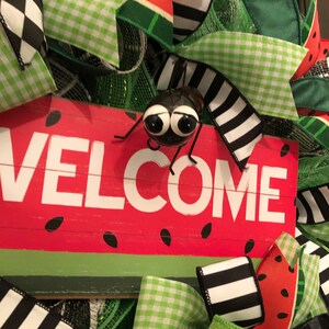 Watermelon Welcome Wreath, Watermelon Deco Mesh Wreath, Summer Wreath ...