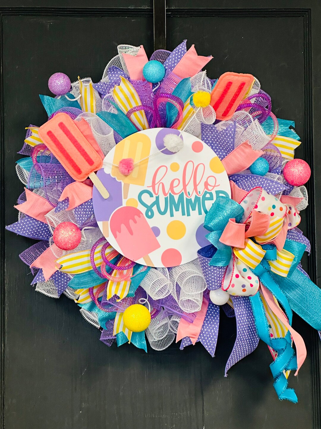Hello Summer Popsicle Wreath, Everyday Welcome Wreath, Summer Wreath - Etsy