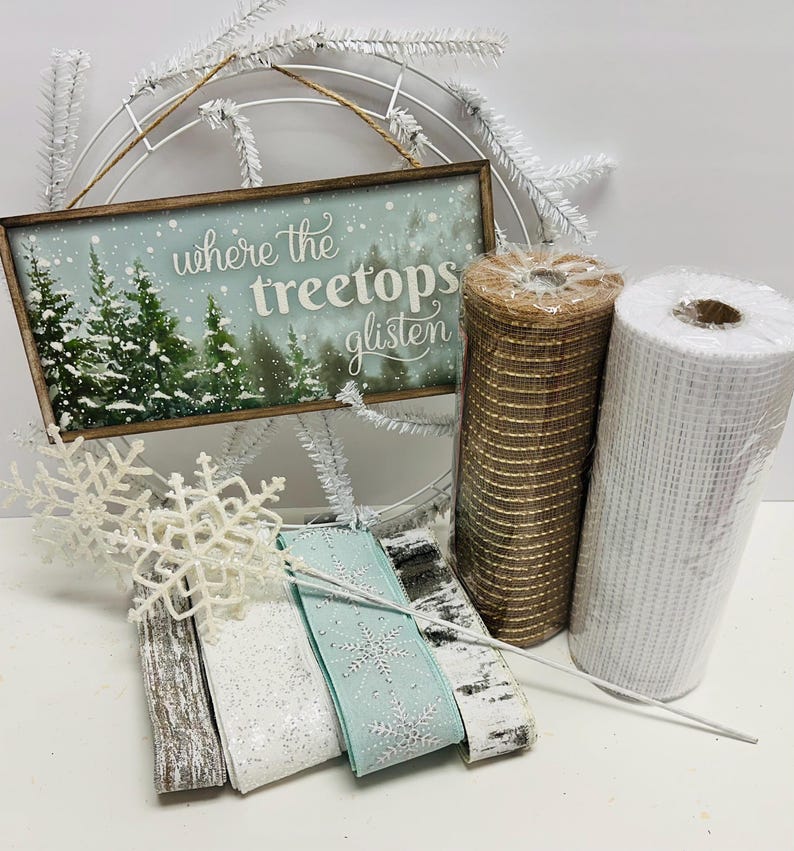 Where Treetops Glisten Winter Welcome Holiday DIY Wreath Kit - Etsy