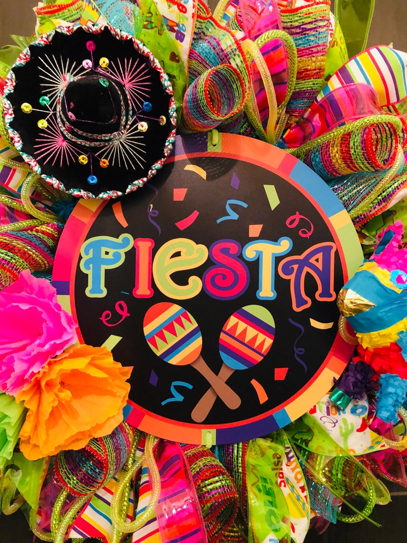 Fiesta Wreath Cinco de Mayo Wreath Festive Wreath Celebrate | Etsy