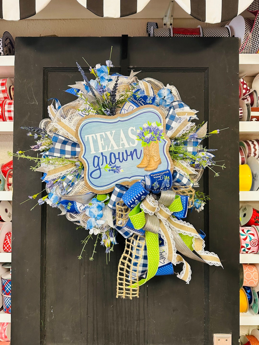 Texas Grown Bluebonnet Everyday Wreath - Etsy