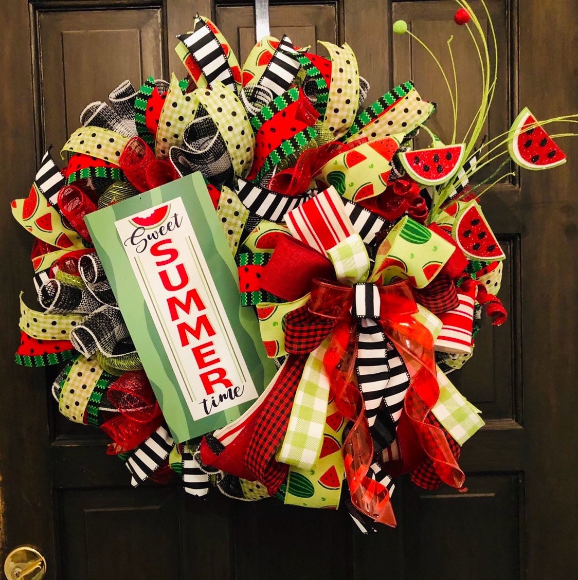 Watermelon Wreath Summer Wreath Watermelon Front Door | Etsy