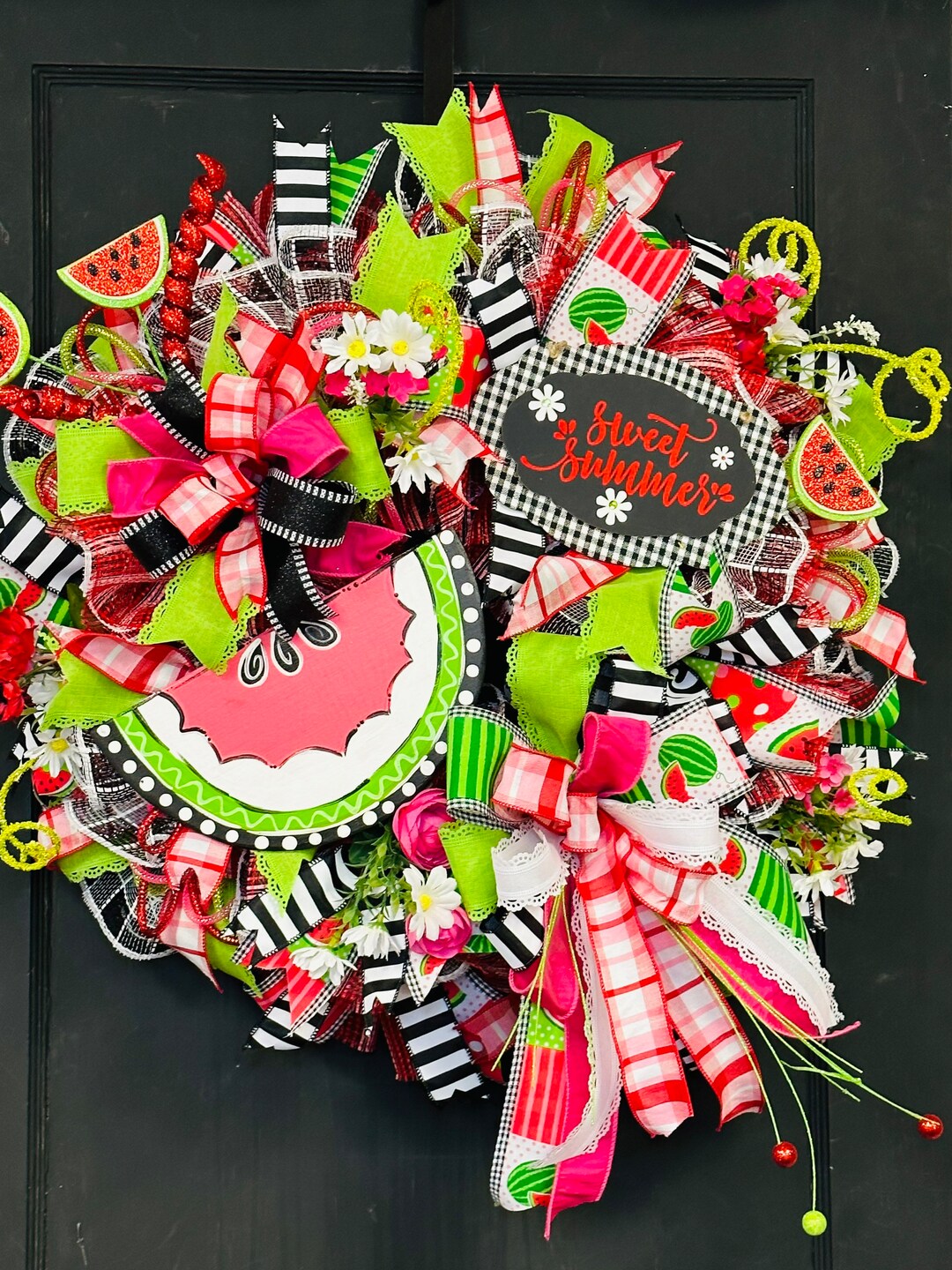 Sweet Summer Watermelon Welcome Wreath Watermelon Deco Mesh - Etsy
