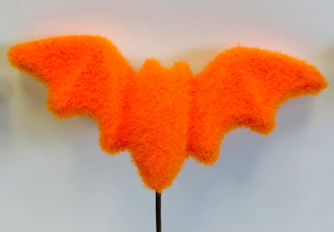 7”L X 3.25”H Flocked Orange Bat Pick - Etsy
