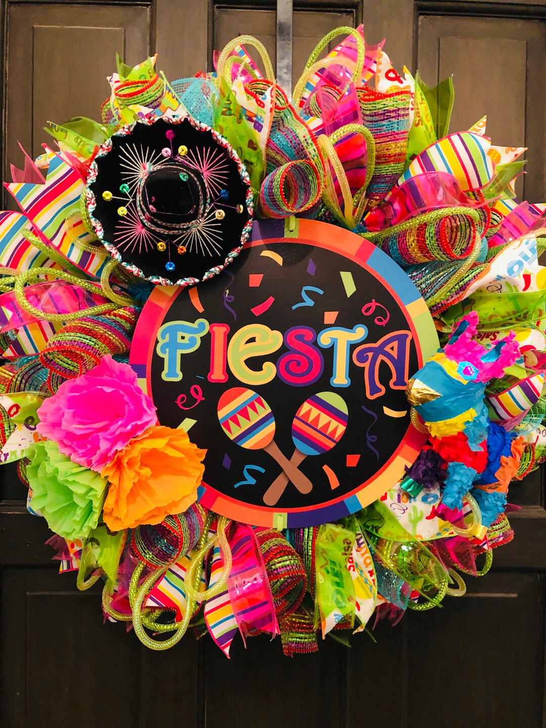 Fiesta Wreath, Cinco De Mayo Wreath, Festive Wreath, Celebrate Wreath ...