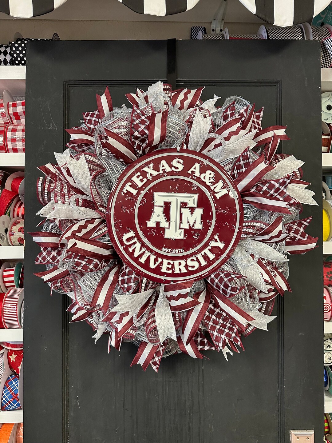 Howdy Wreath, Texas Ag Wreath, Howdy Door Decor, Aggie Wreath, Texas A ...