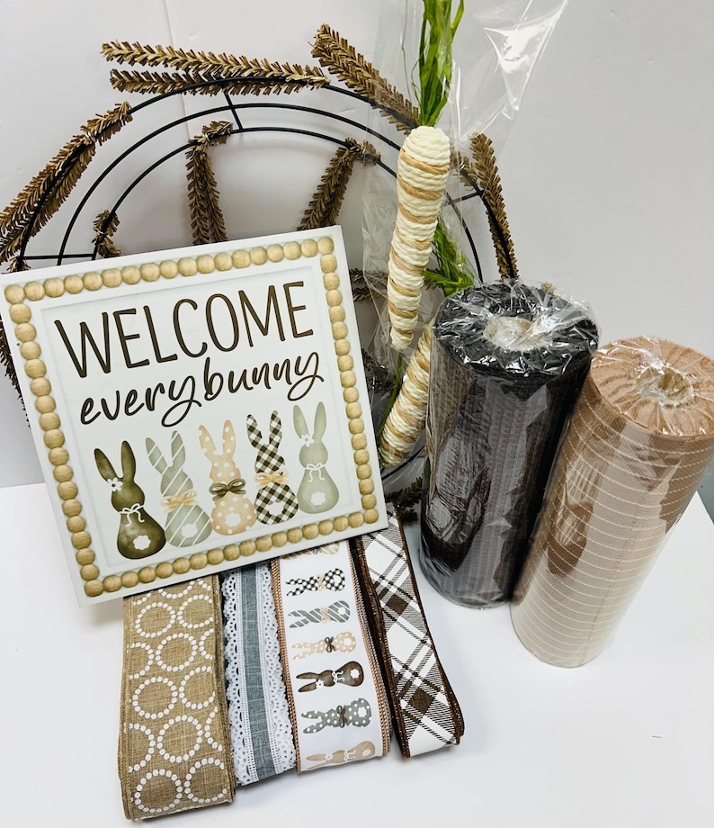 Welcome Every Bunny Spring DIY Wreath Kit With Carrots - Etsy