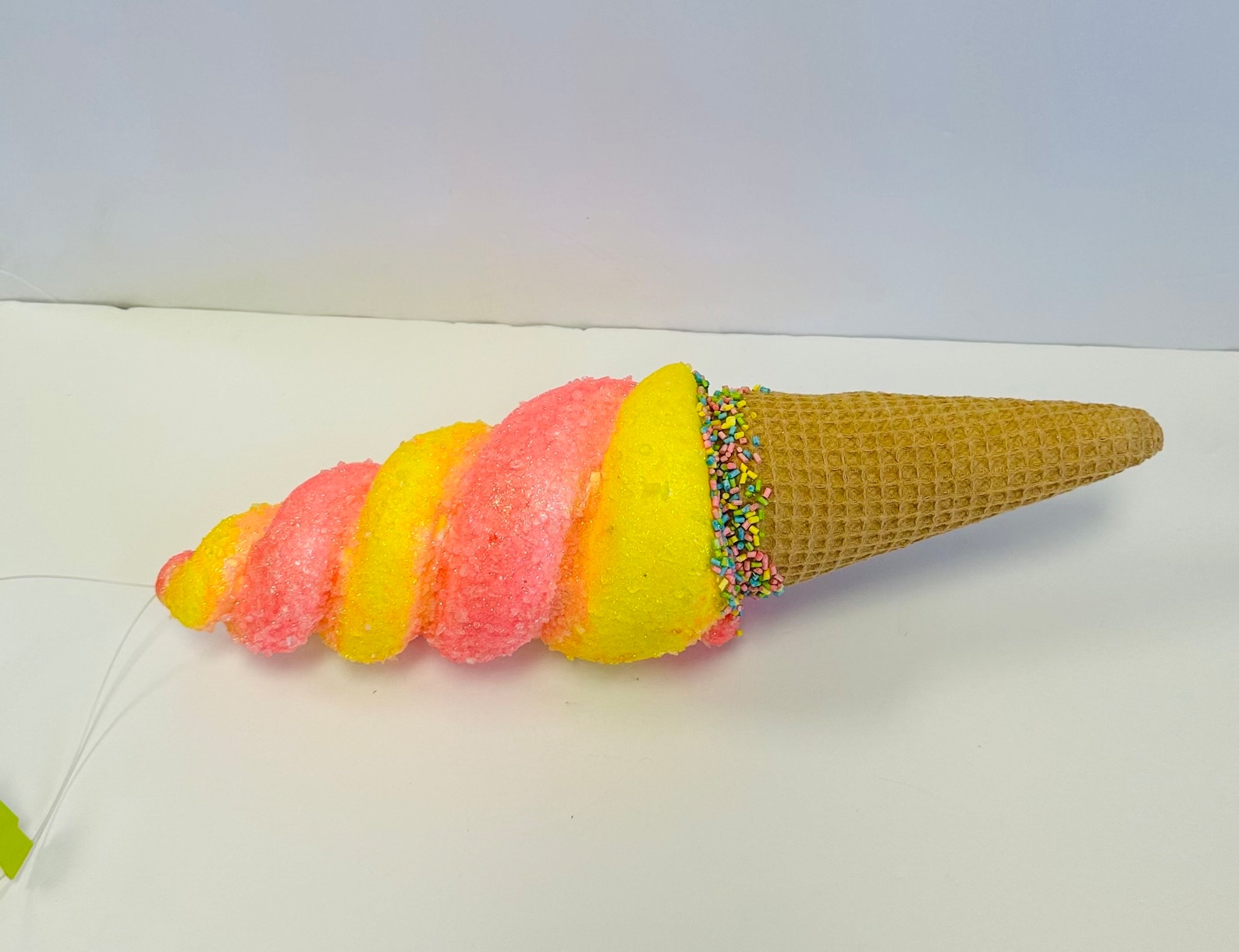 13” Pink & Yellow Swirl Ice Cream Cone Pick - Etsy