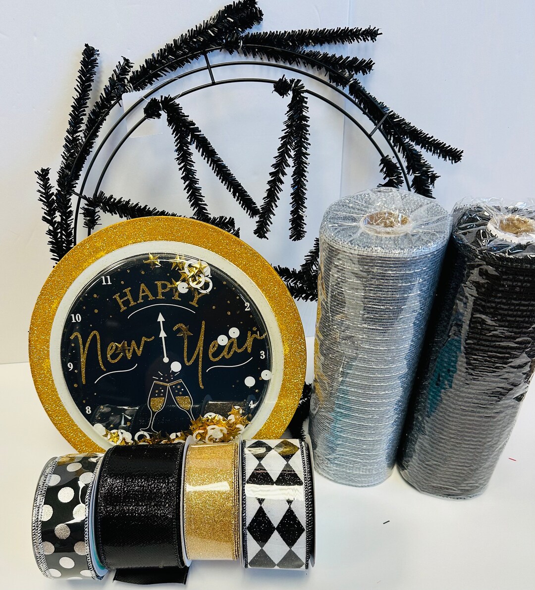 Happy New Year Celebration Holiday DIY Wreath Kit - Etsy