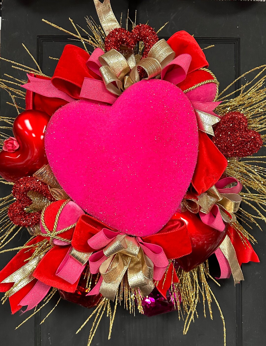 Flocked Heart Valentines Day Wreath - Etsy