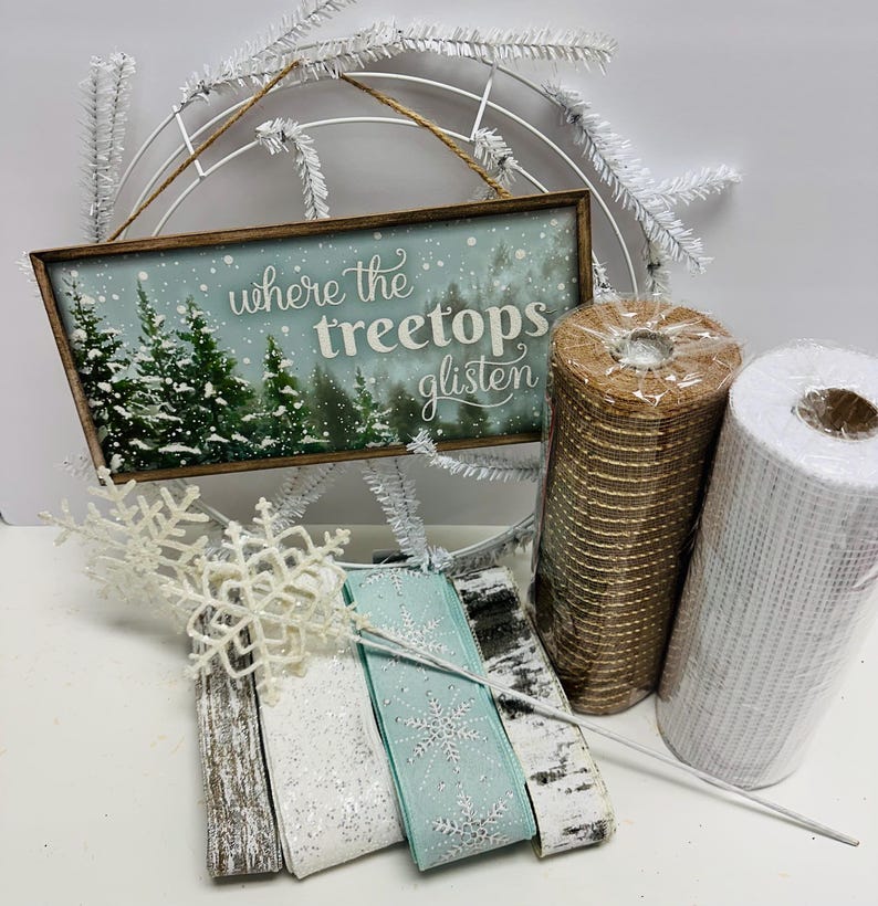Where Treetops Glisten Winter Welcome Holiday DIY Wreath Kit - Etsy