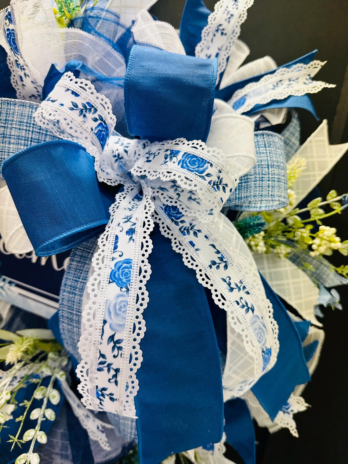 Welcome (blue) Everyday Wreath - Etsy