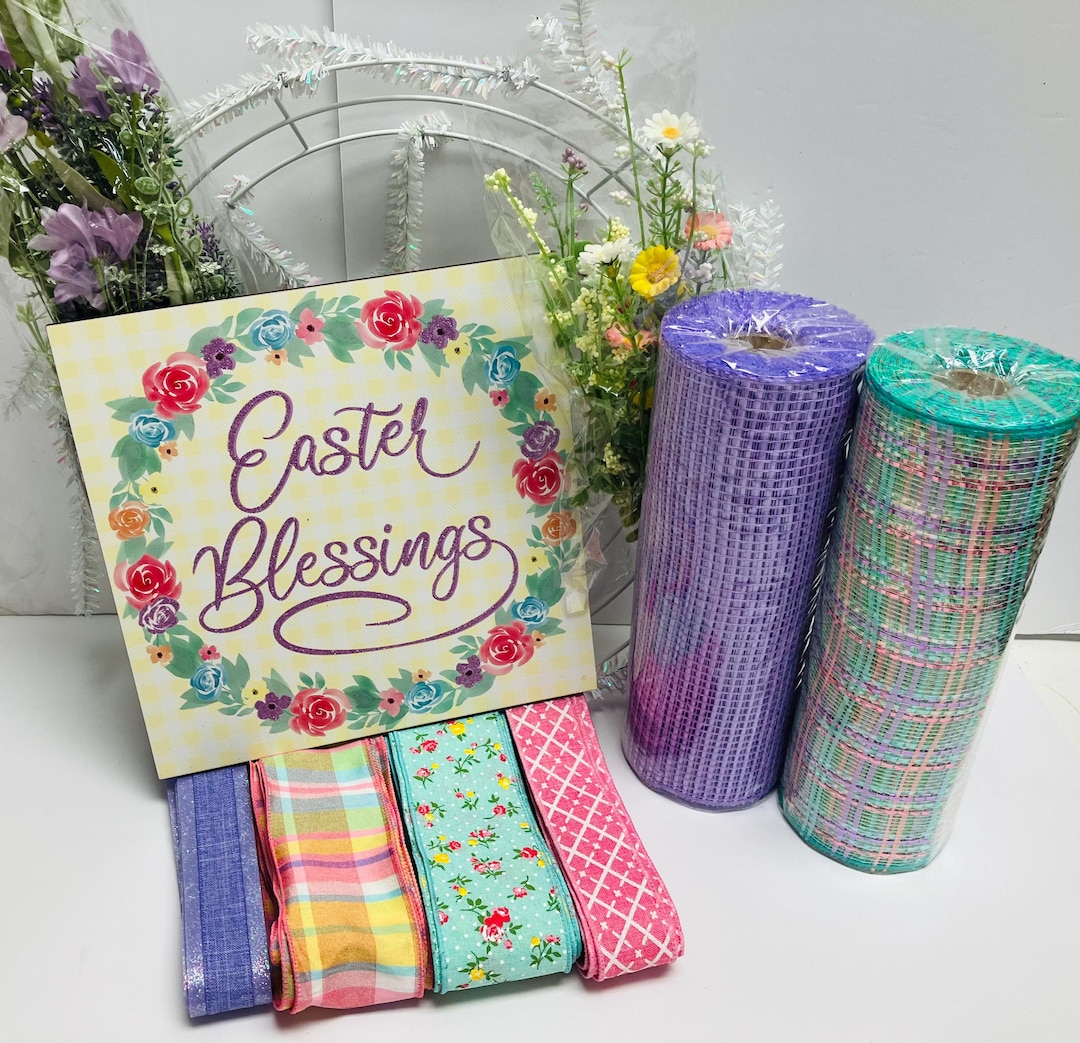 Easter Blessings Spring DIY Wreath Kit With Florals - Etsy