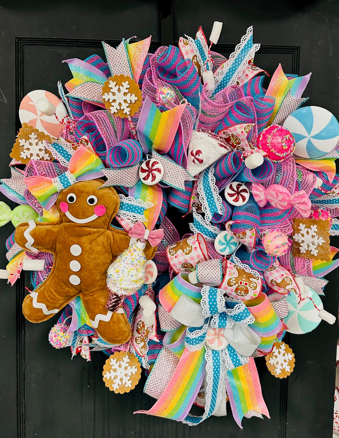 Gingerbread Lane Sweet Gingerbread Christmas Wreath - Etsy