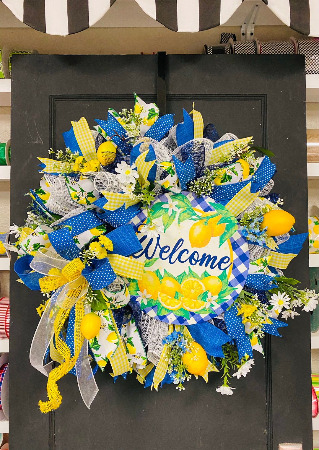Welcome Wreath, Wreath Kit, DIY Wreath, Lemon Wreath, Everyday Wreath ...