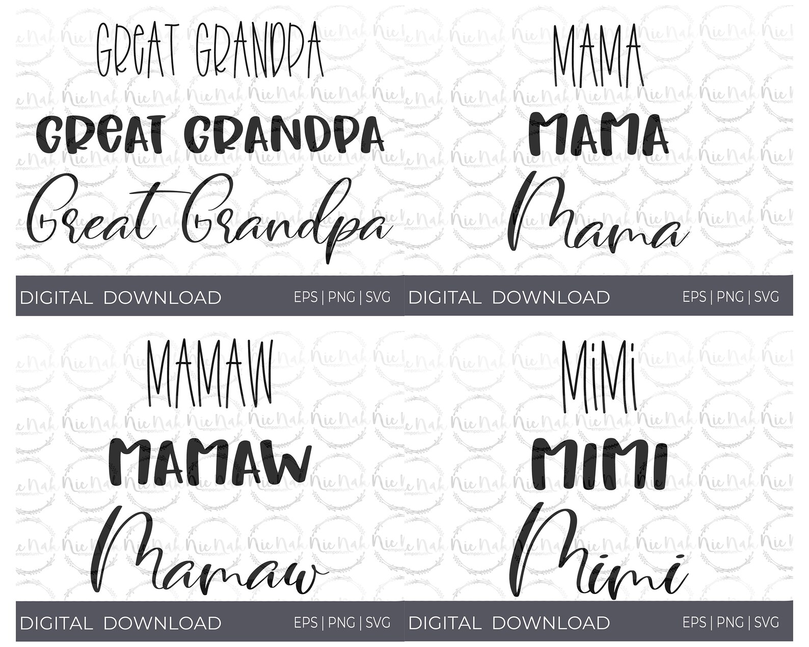 24 Family Scripts in Three Fonts Each Svg Png Eps Digital Download ...