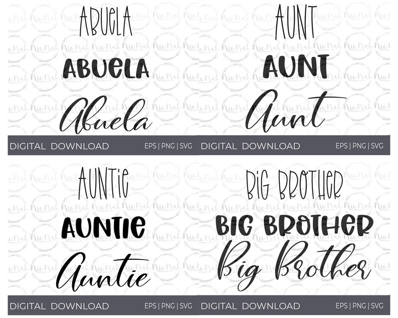 24 Family Scripts in Three Fonts Each Svg Png Eps Digital Download ...