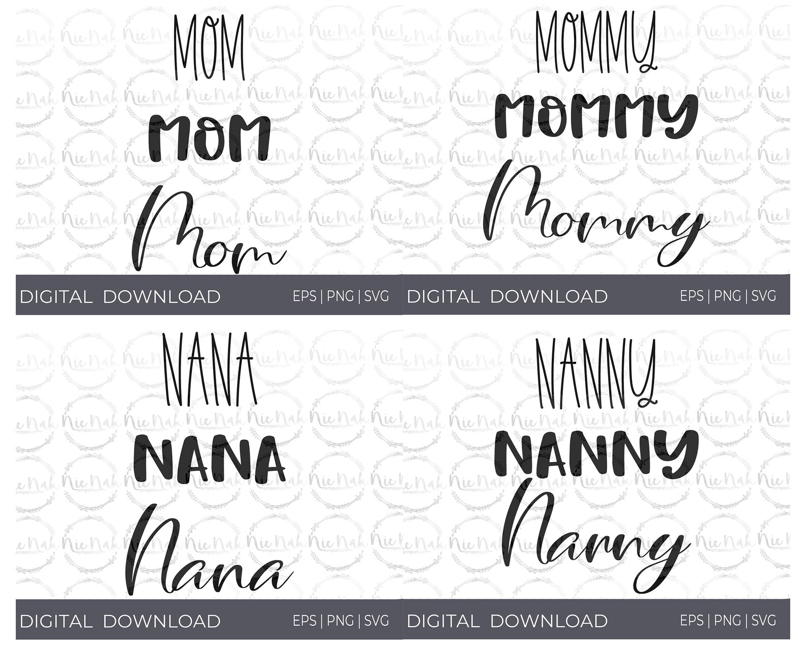 24 Family Scripts in Three Fonts Each Svg Png Eps Digital Download ...