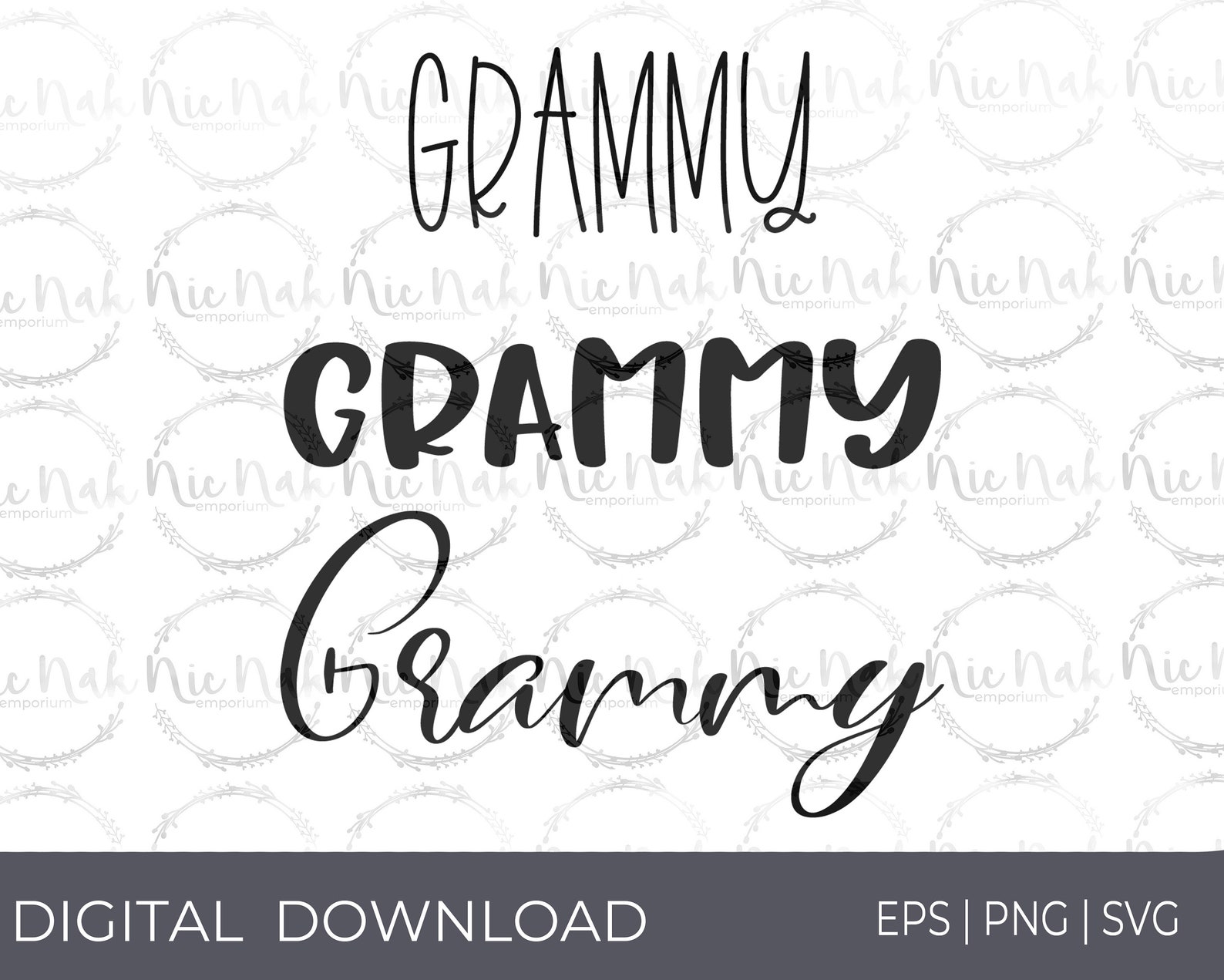 Grammy Scripts in Three Fonts | Svg | Png | Eps | | Digital Download ...
