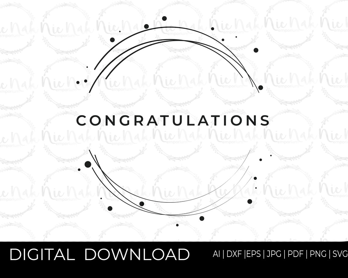 Congratulations Circle | AI | Dxf | Eps | Jpg | Pdf | Png | Svg ...