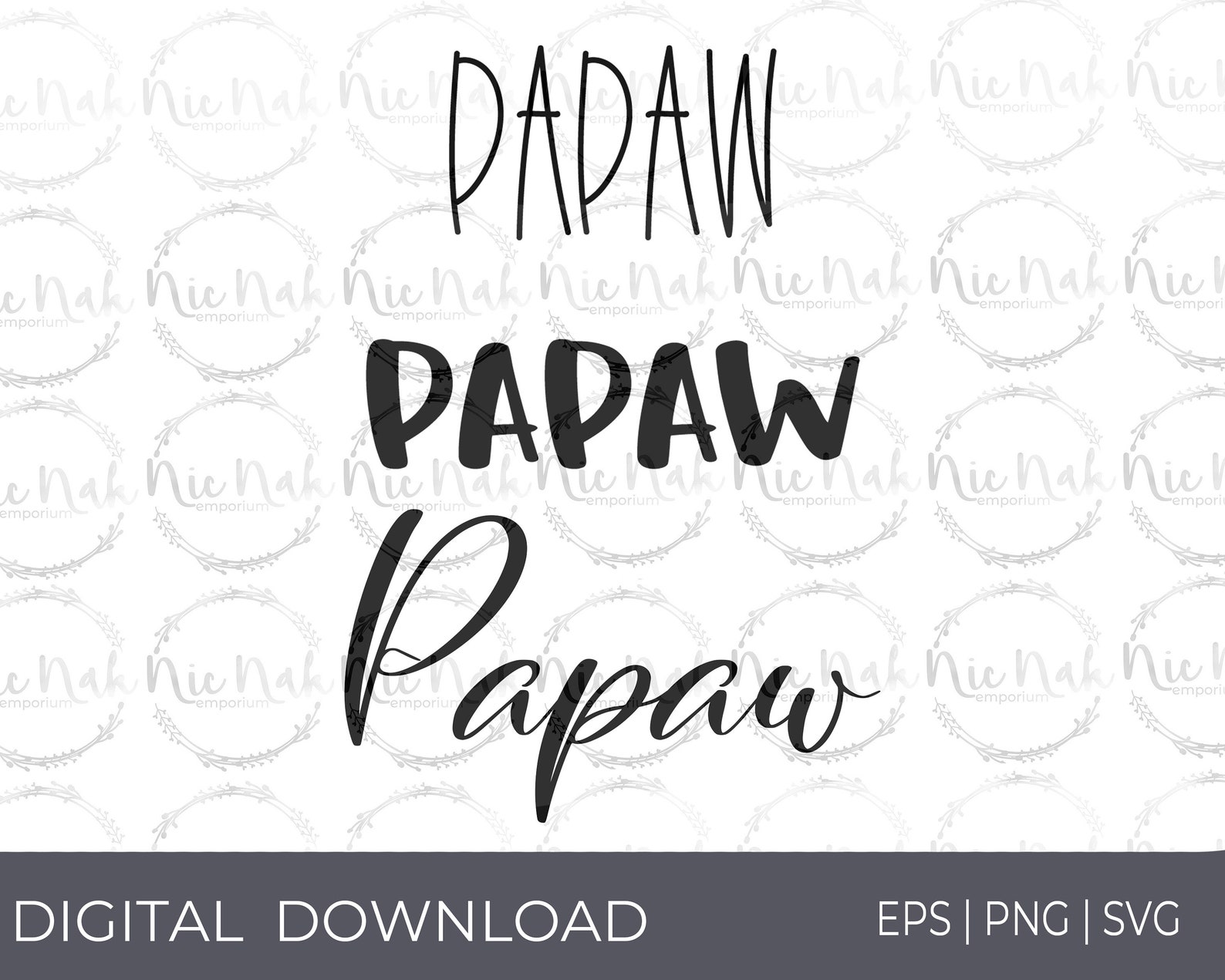 Papaw Scripts in Three Fonts | Svg | Png | Eps | | Digital Download ...