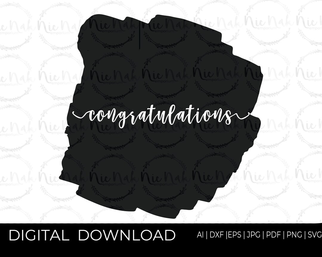 Congratulations | AI | Dxf | Eps | Jpg | Pdf | Png | Svg| Digital ...