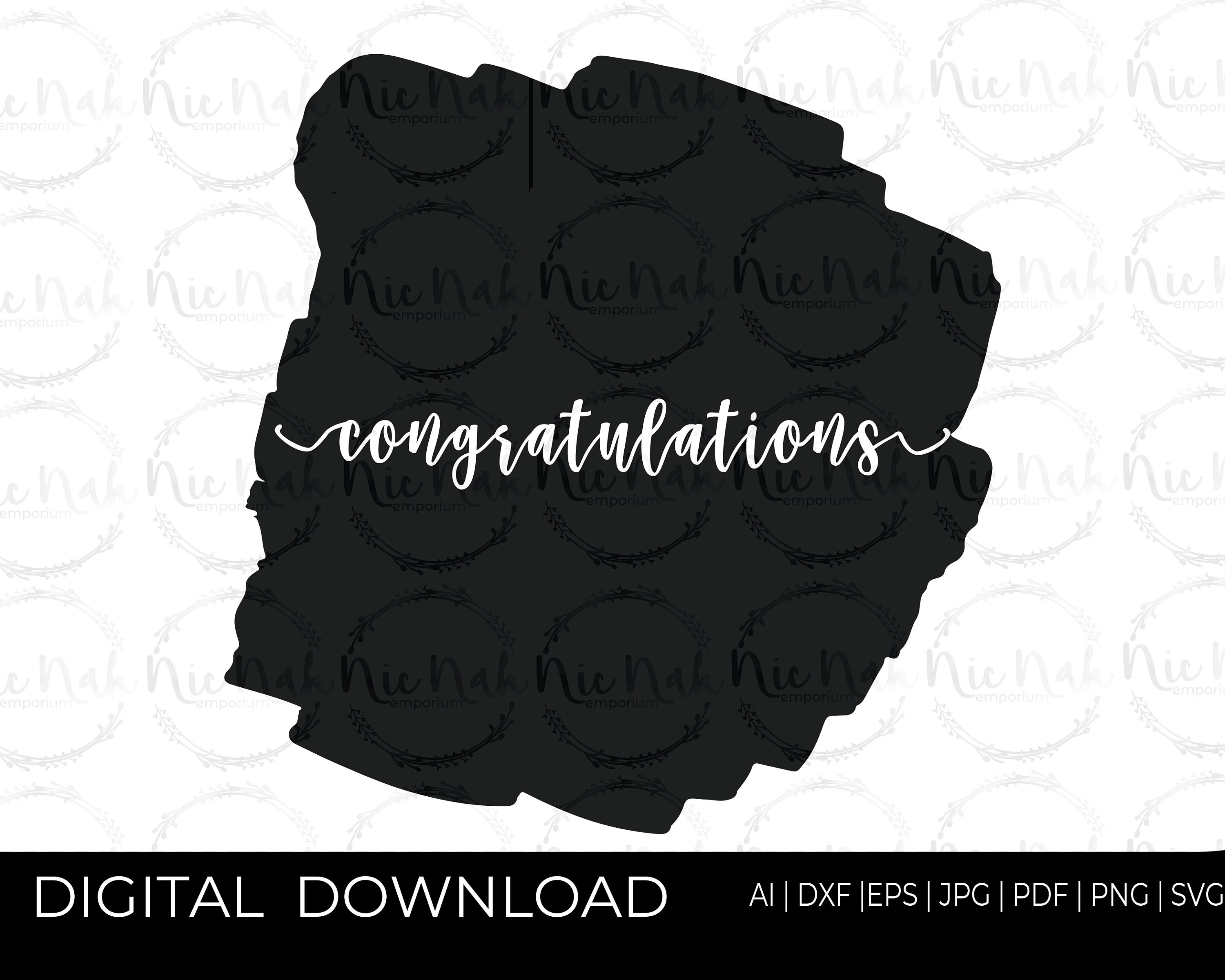 Congratulations | AI | Dxf | Eps | Jpg | Pdf | Png | Svg| Digital ...