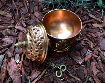 Brass and Copper Incense Holder Sacred Space Witchy Decor Meditation ...