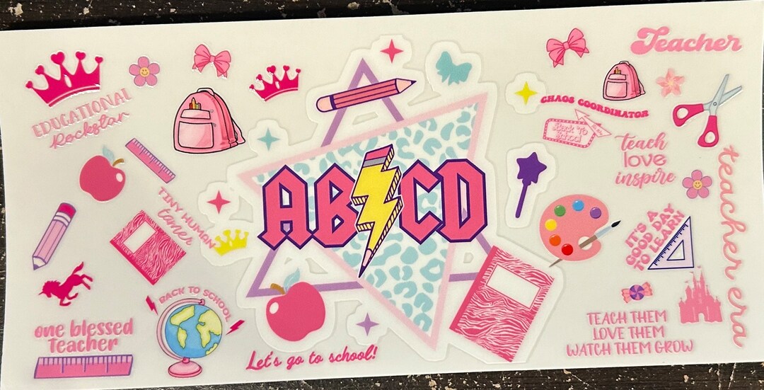 ABCD Teacher UV DTF Transfer - Etsy