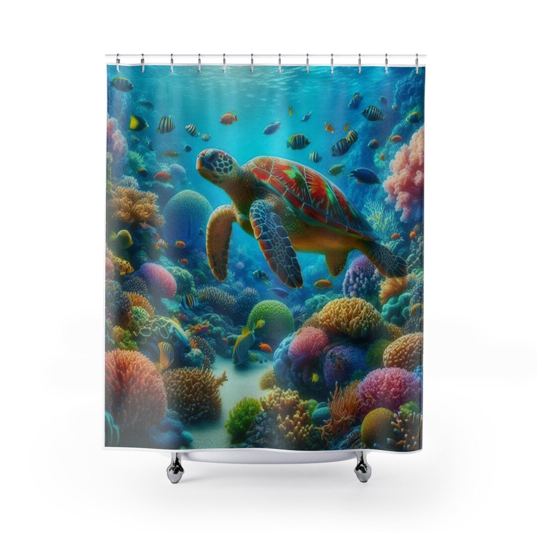 Journey of a Sea Turtle Shower Curtains - Etsy
