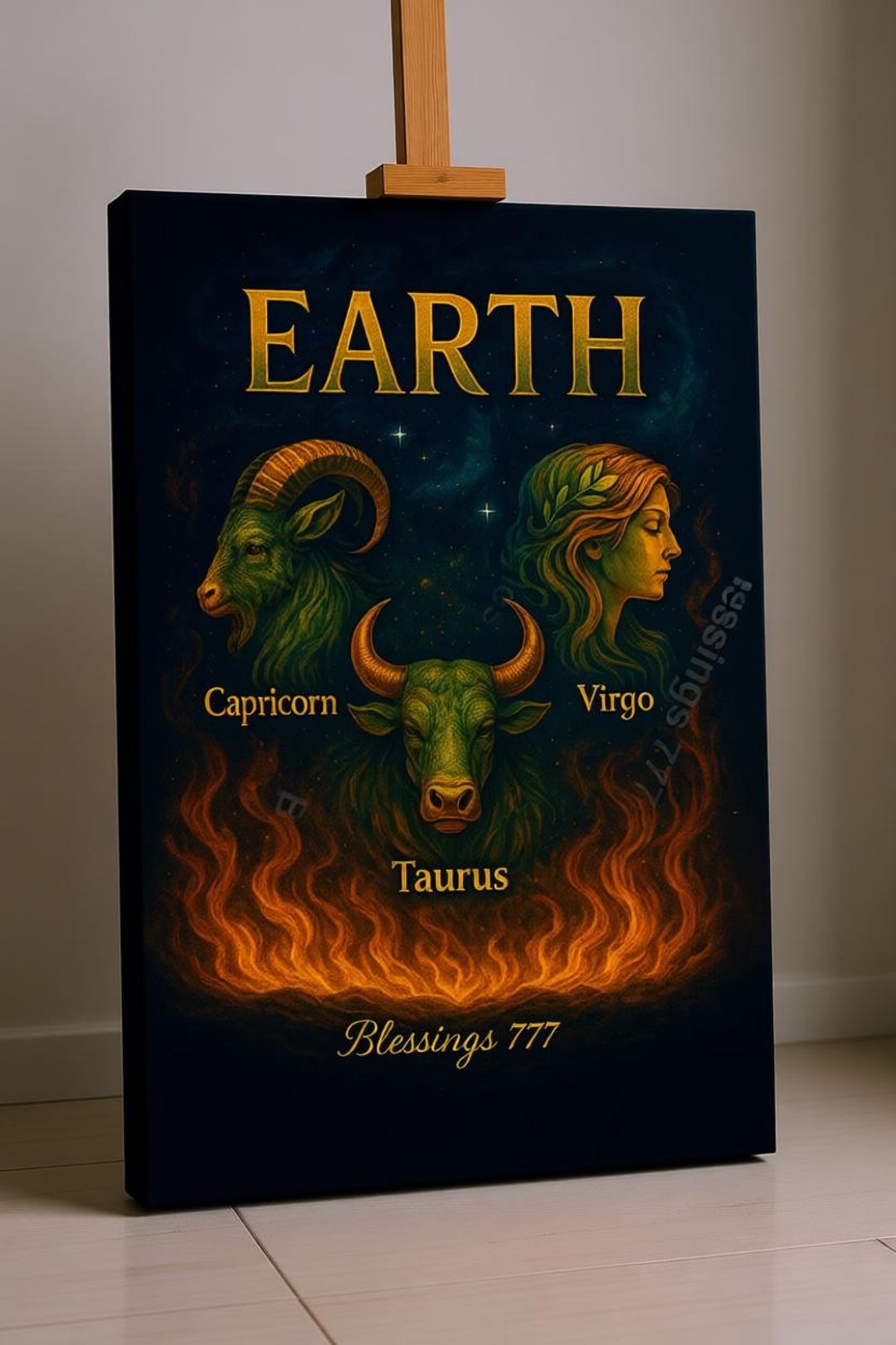 Earth Element Zodiac Sign Print – Spiritual Astrology Art (digital ...