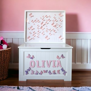 3D Butterfly Personalized Wooden Toy Box or Wooden Elements Only by ...