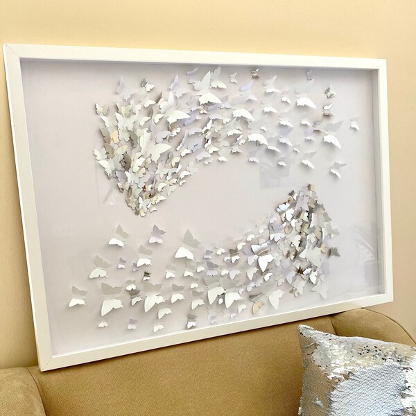 Silver Butterfly Wall Art - Etsy