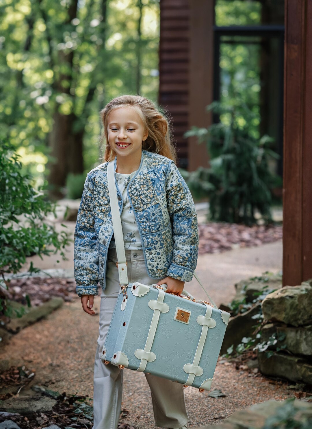 Heirloom-style Suitcases by Daisy Fields - Rochelle Blue - Perfect for ...
