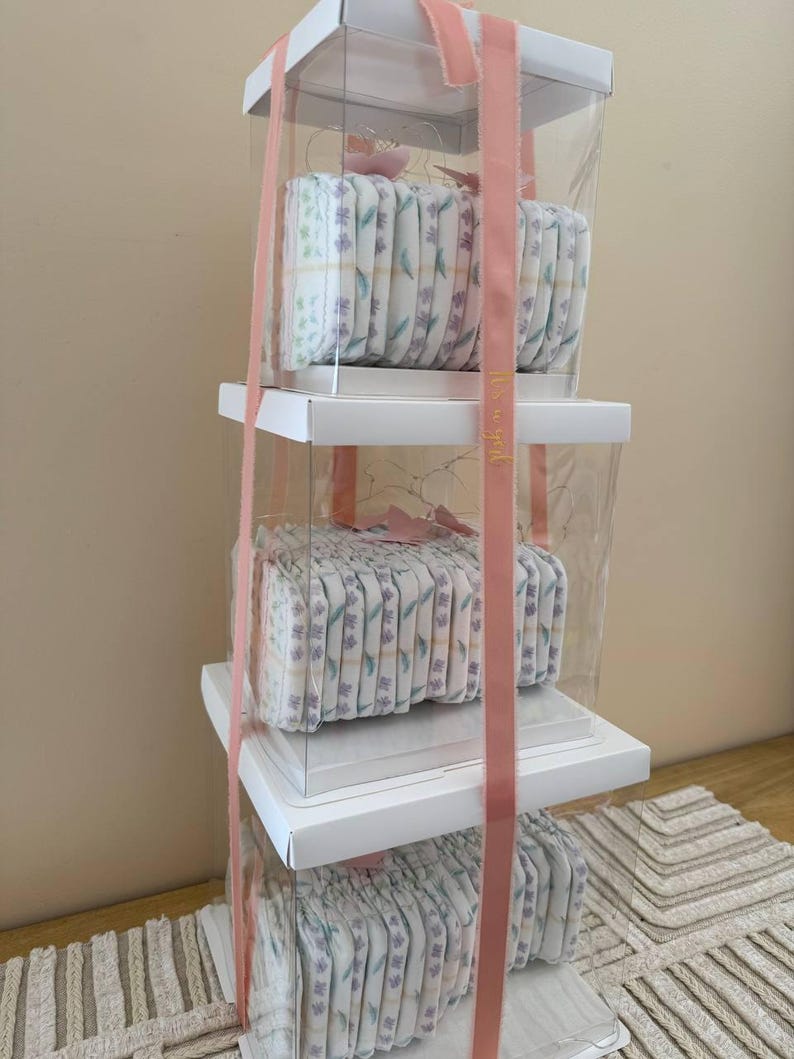 The Diapercake Box – Exclusive Three-layer Diaper Tower | Premium Baby ...