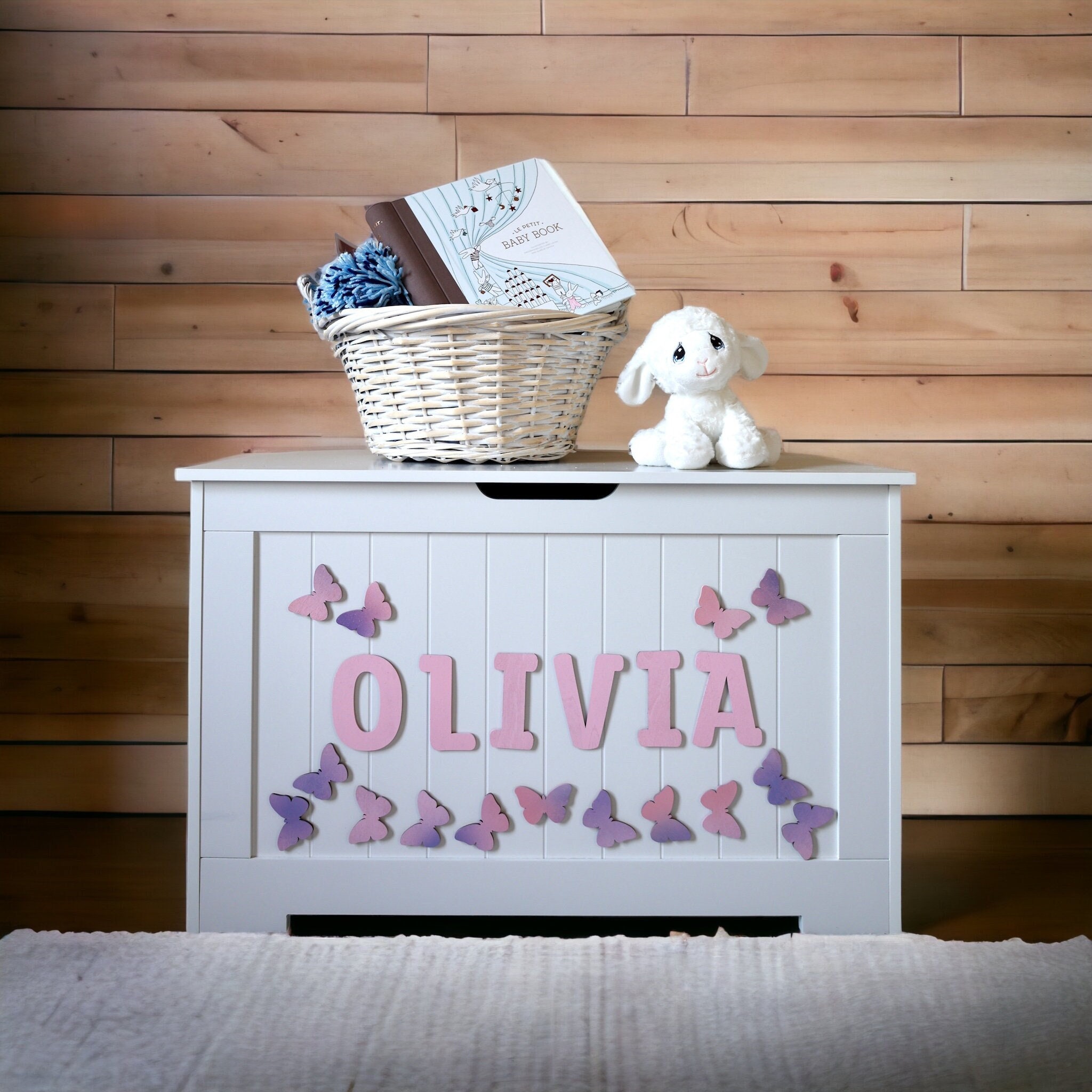 3D Butterfly Personalized Wooden Toy Box or Wooden Elements Only by ...