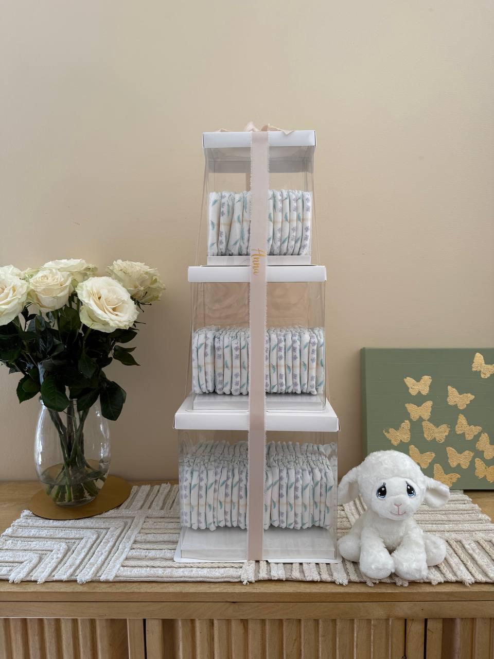 The Diapercake Box – Exclusive Three-layer Diaper Tower | Premium Baby ...