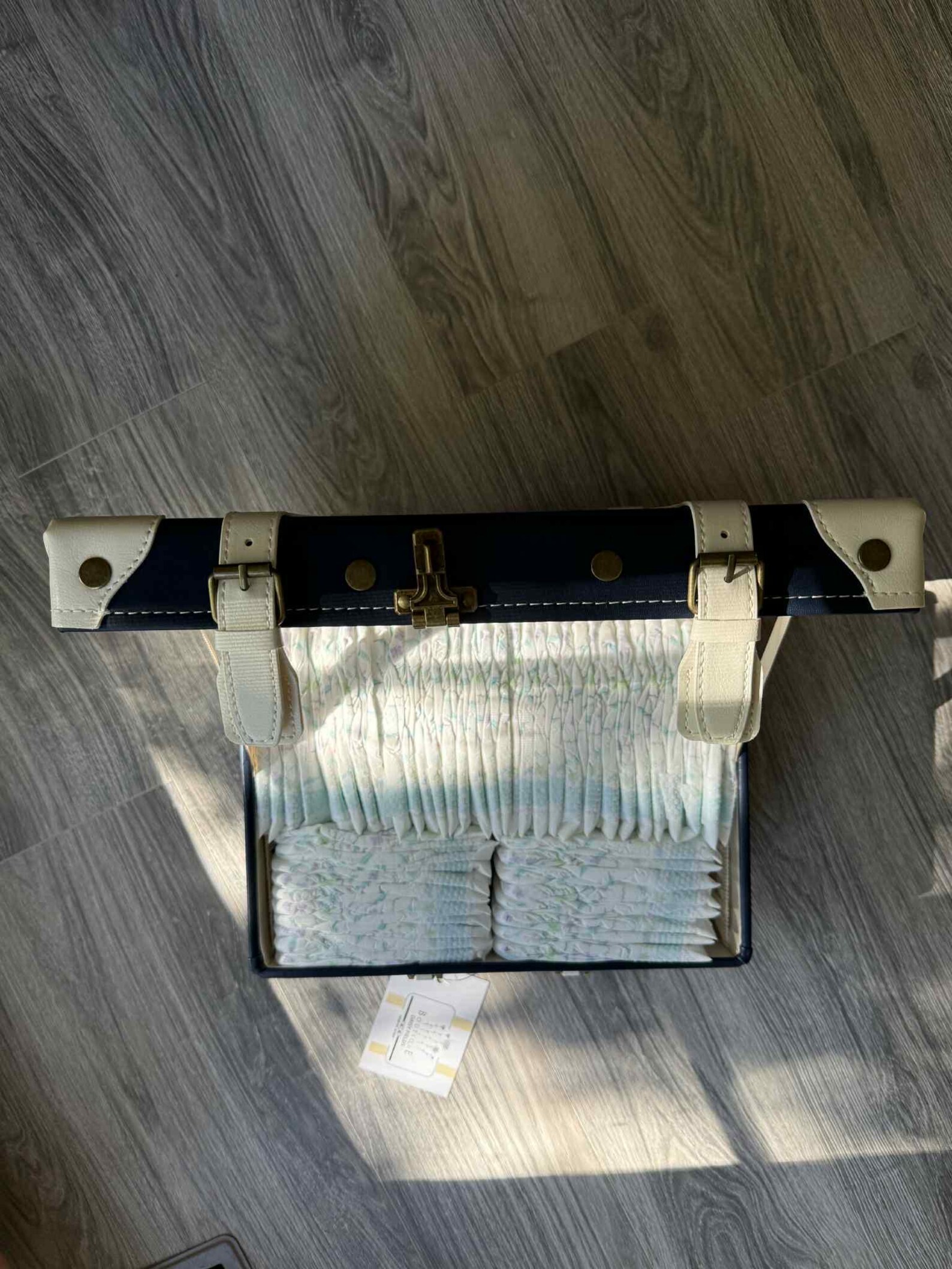 Navy Blue Baby Boy Trunk – Keepsake Box Gift With Diapers | Baby Shower ...