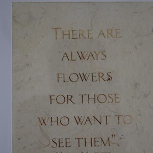 Your Favorite Quote on a Natural Beige Mulberry Paper in Gold Letters ...