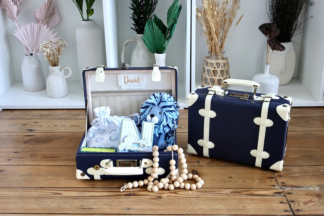 Baby Keepsake Trunk DAISY FIELDS Baby Boy Keepsake Trunk. Azul & Marine ...