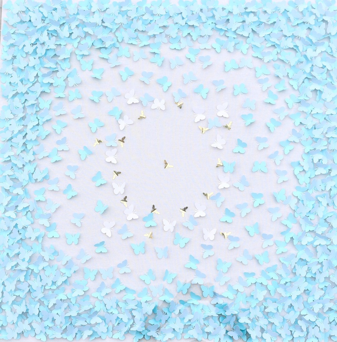 Scattered Butterflies. Light Blue. Modern Wall Decor. Handmade Gift ...