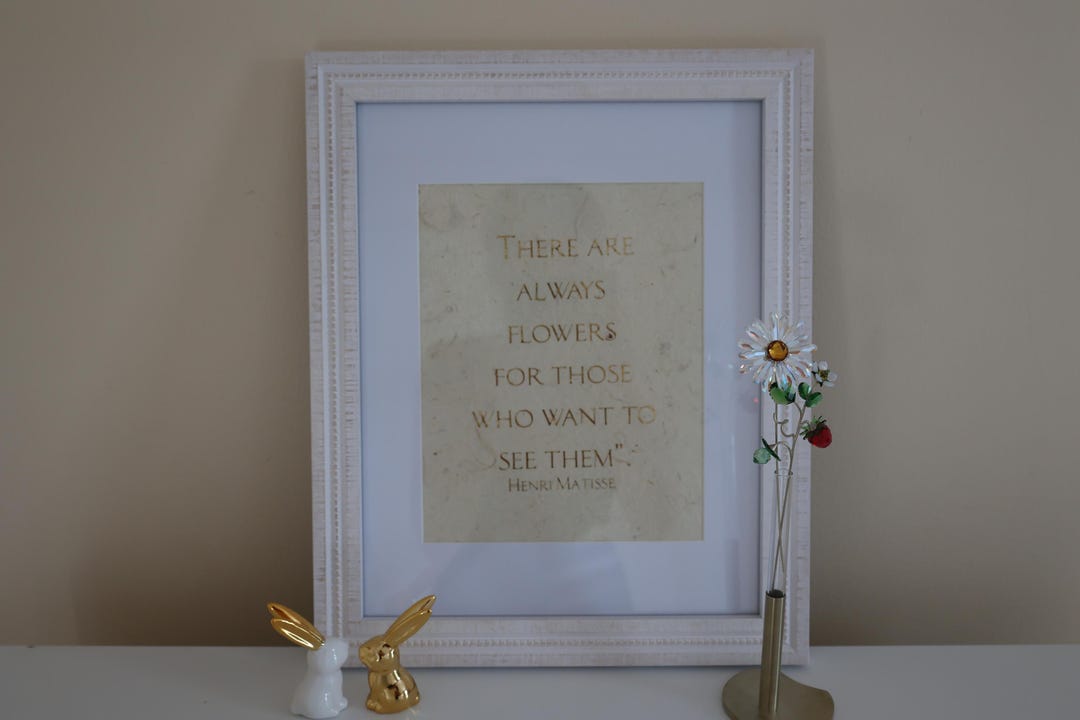 Your Favorite Quote on a Natural Beige Mulberry Paper in Gold Letters ...