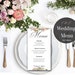 Vintage Wedding Menu Template Wedding Menu Card INSTANT - Etsy