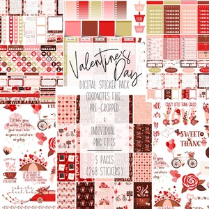 Valentines Day Digital Planner Stickers | Love Stickers | Heart ...