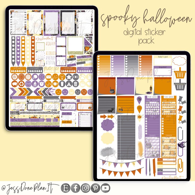 Spooky Halloween Digital Sticker Pack Super Sized 438 - Etsy