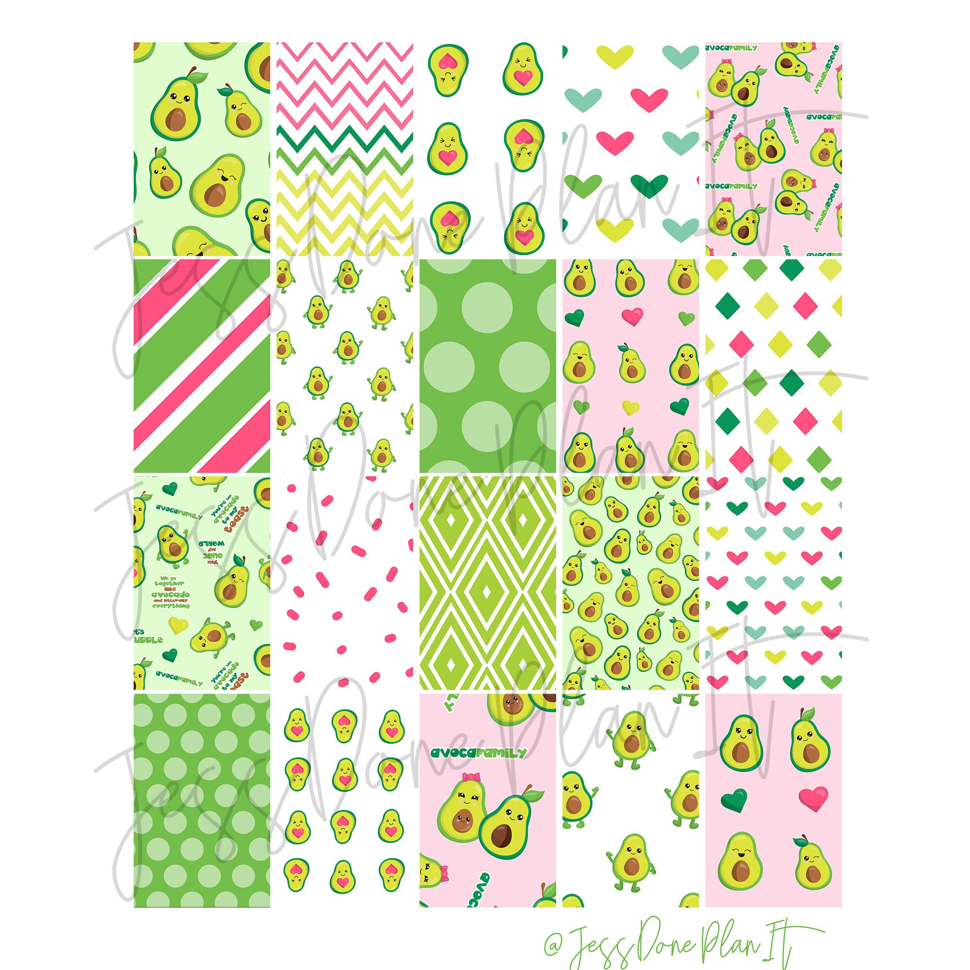 Avocado Digital Planner Stickers PNG Stickers Avocado - Etsy