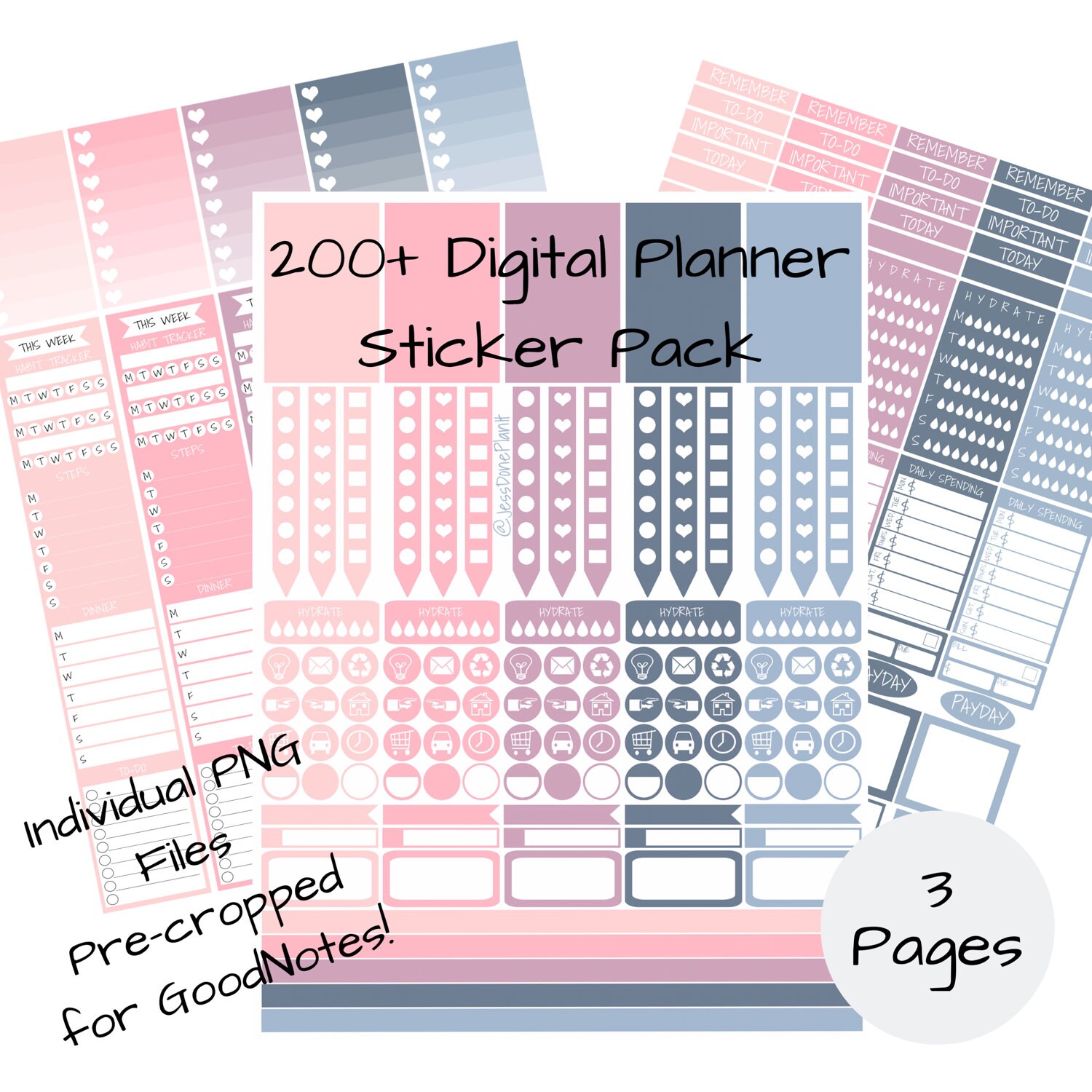 JPG 175 Digital Planner Stickers Digital Download goodnotes 5| pre ...