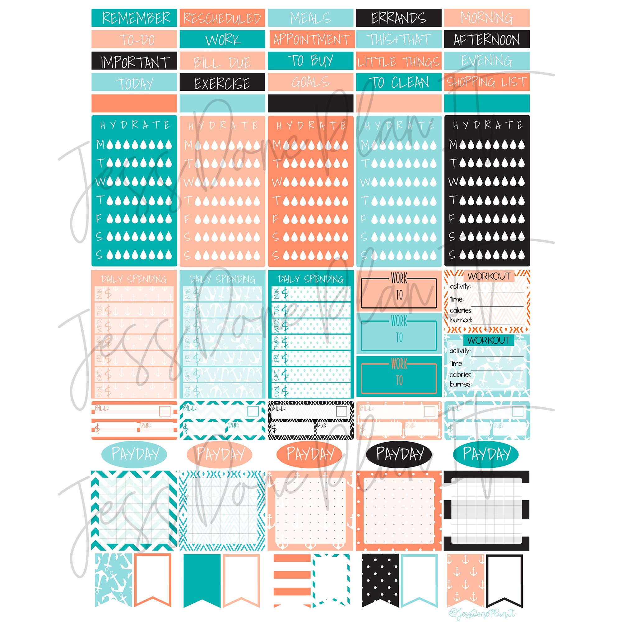 Beach Days Digital Planner Stickers | Costal Stickers | Beach Clipart ...