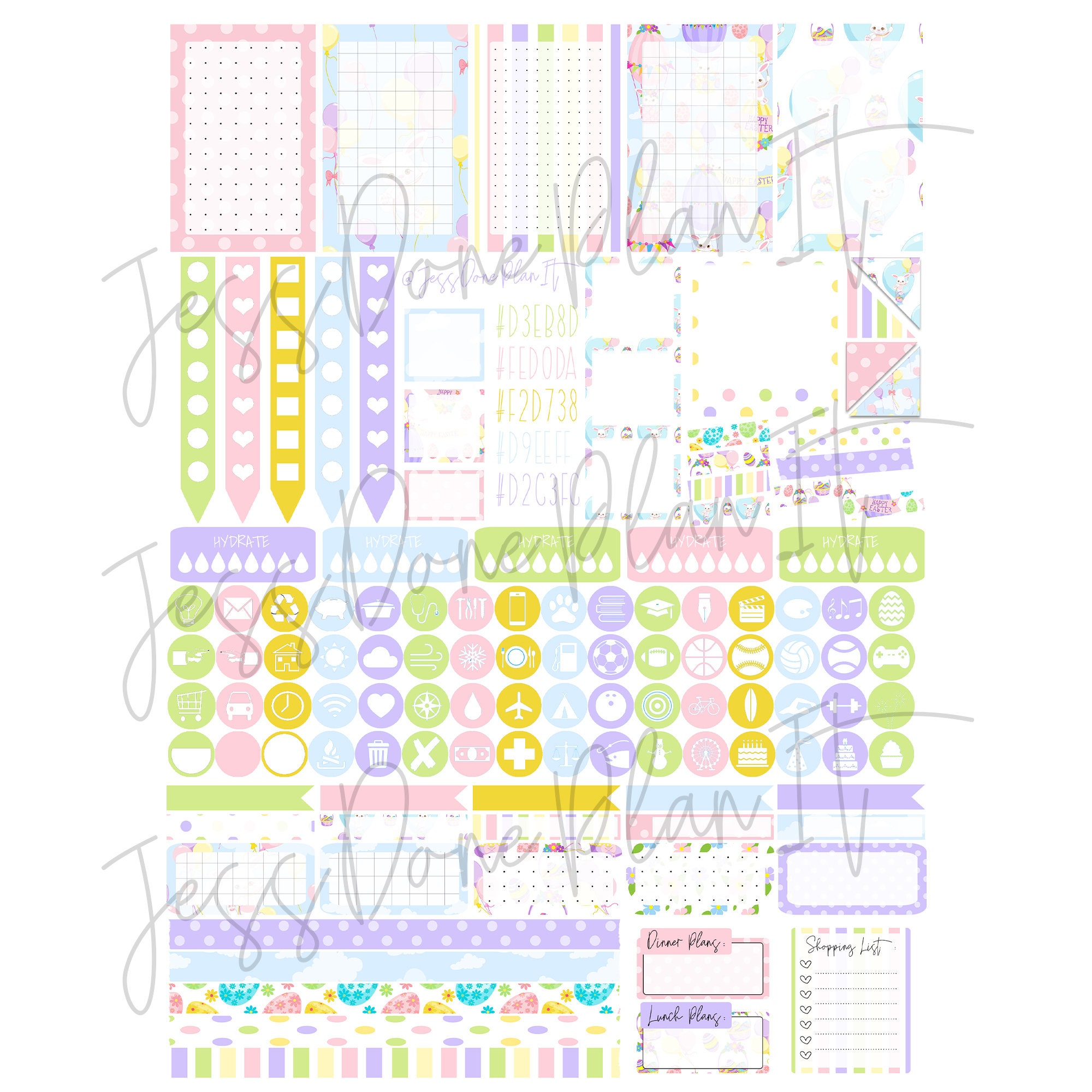 Easter Digital Planner Stickers Springs Stickers Planner Stickers ...