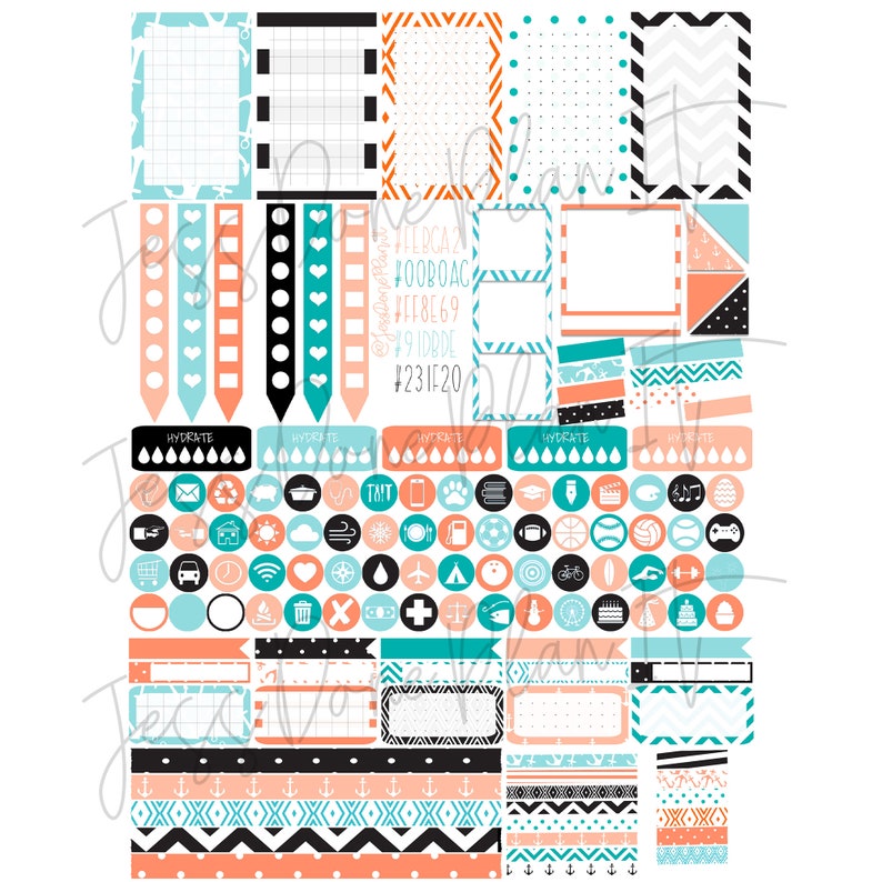 Beach Days Digital Planner Stickers | Costal Stickers | Beach Clipart ...